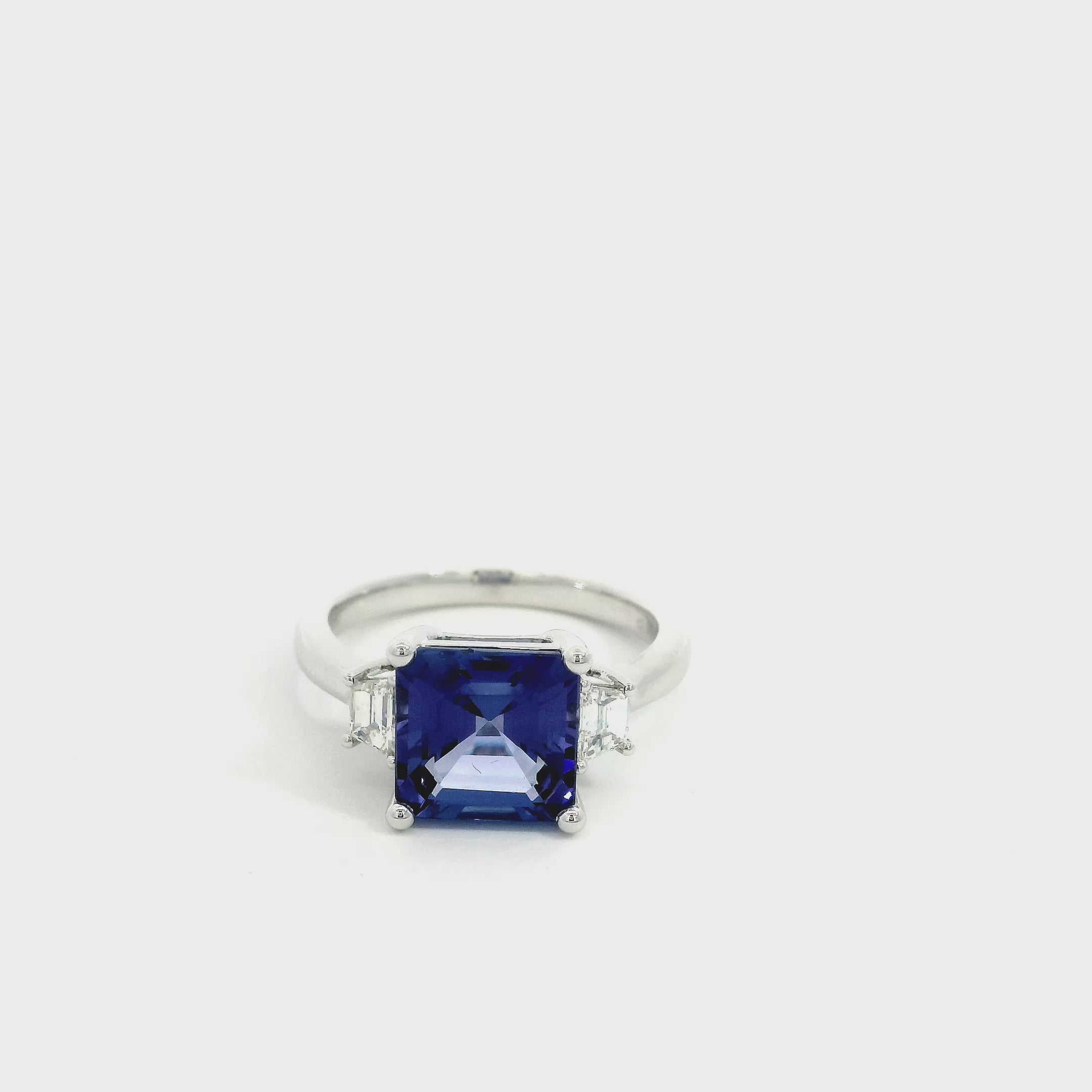 Princess Cut Tanzanite & Diamond Dress Ring – Clayfield Jewellery Online