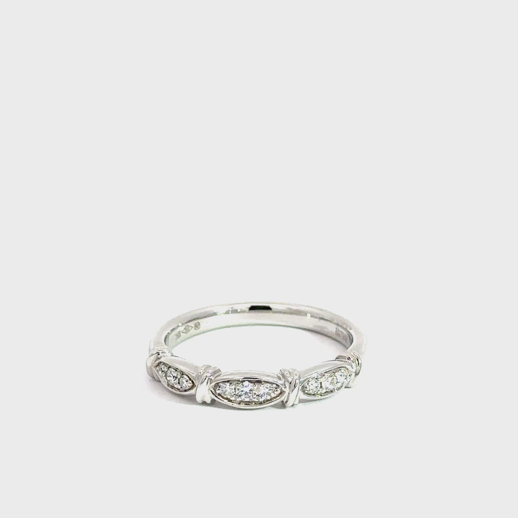 Grain Set Diamond & White Gold Band – Clayfield Jewellery Online