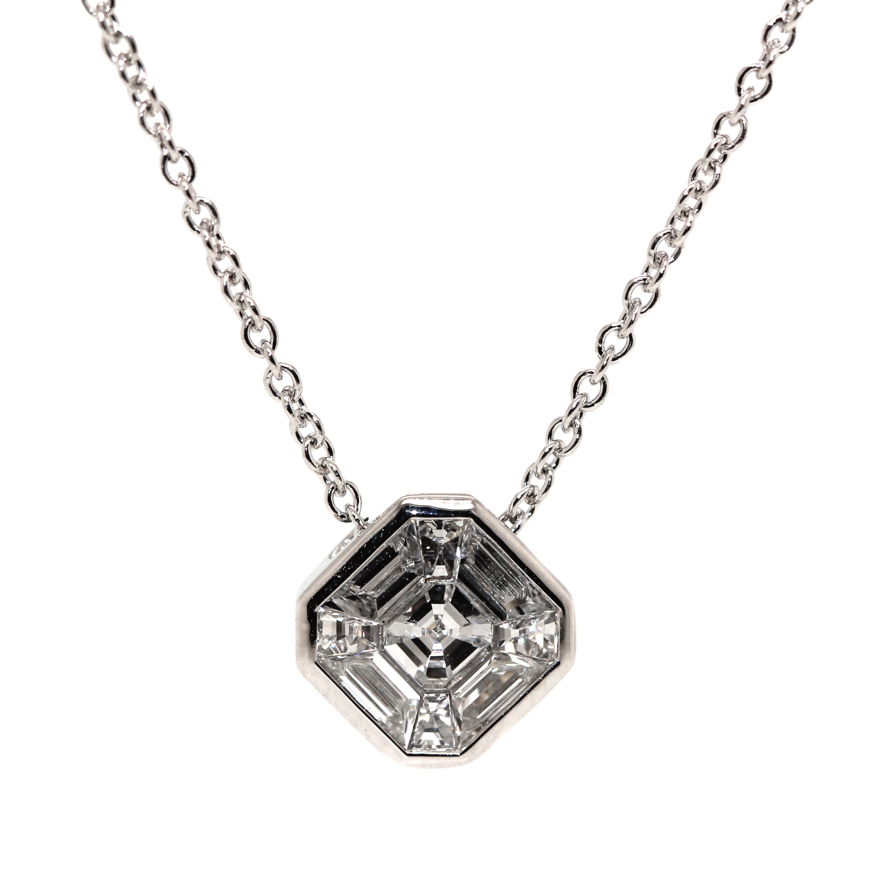 Asher Cut Diamond Invisible Set Necklet – Clayfield Jewellery Online