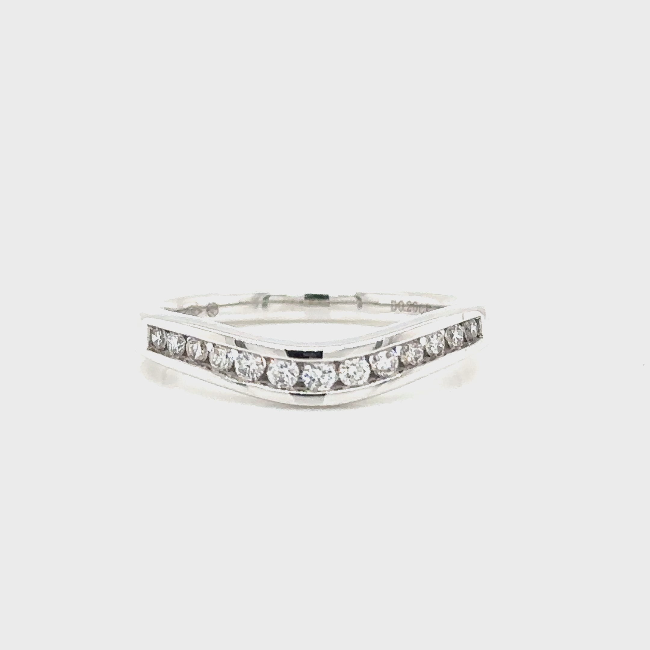 Curved Channel Set Diamond & White Gold Band – Clayfield Jewellery Online