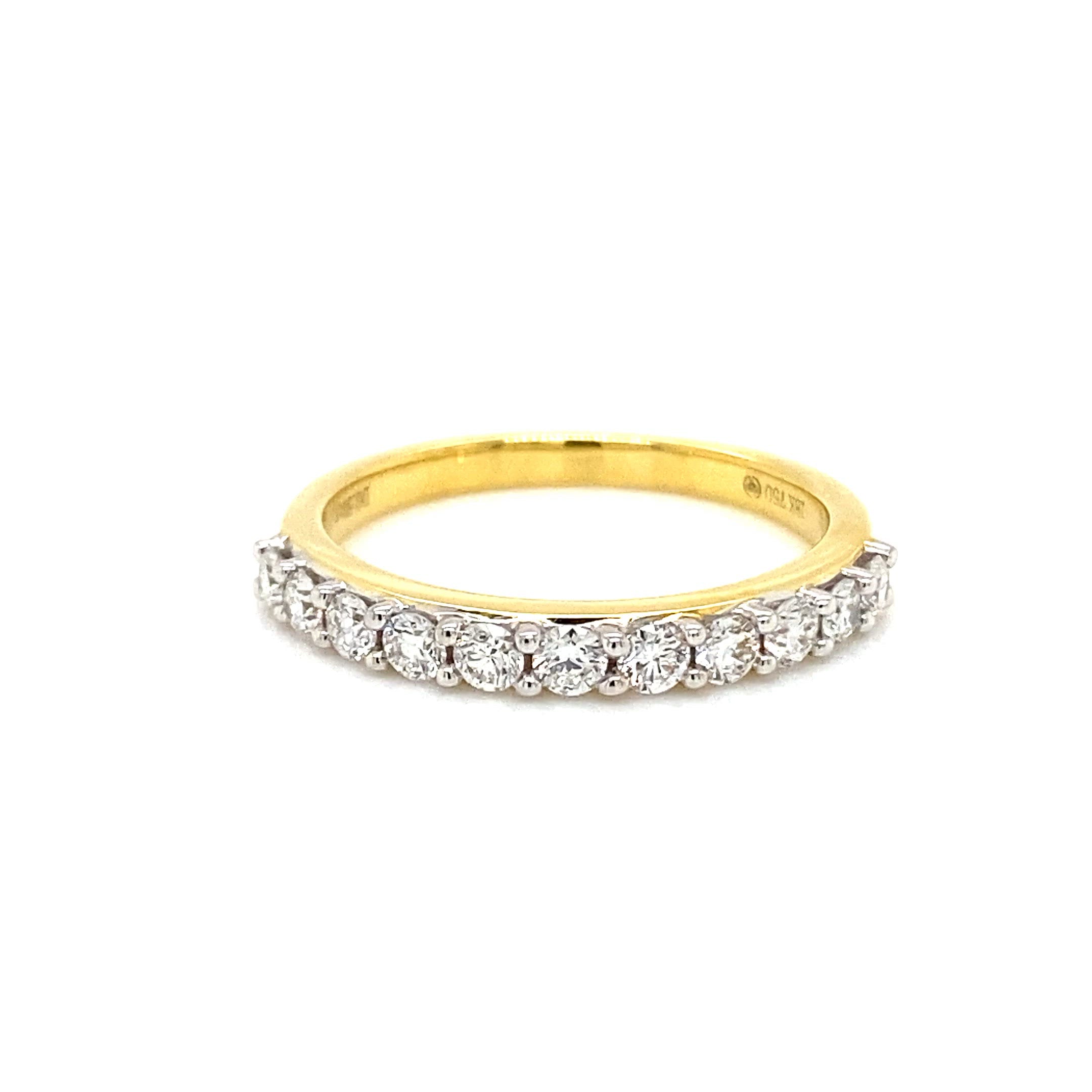 Diamond & Yellow Gold Claw Set Band – Clayfield Jewellery Online