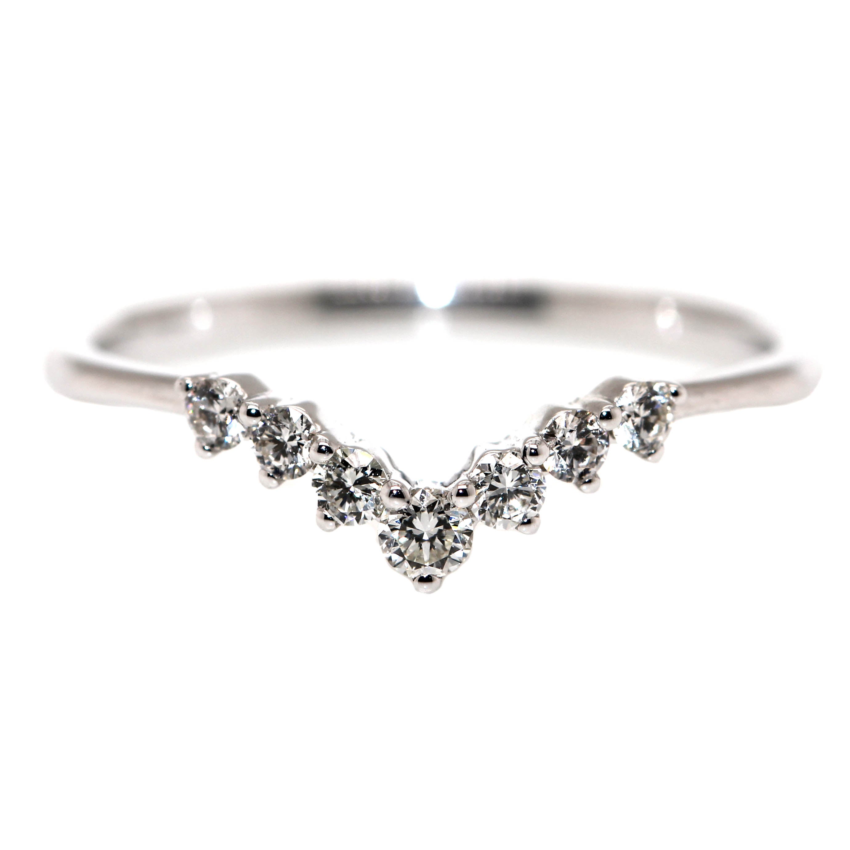 Claw Set Crown Diamond & White Gold Wedding Band – Clayfield Jewellery ...